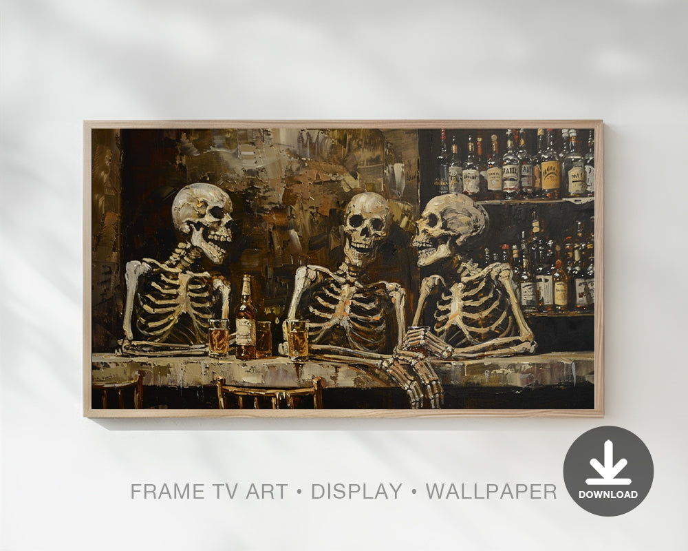 Skeleton Happy Hour Halloween Frame TV Art, Wallpaper – XY ELEMENT