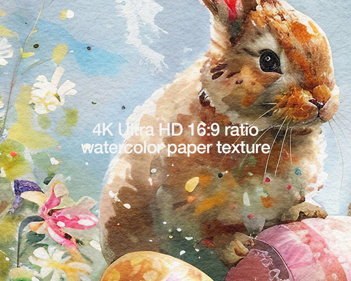 Watercolor Easter Bunny Easter Egg Flowers Frame TV Art Wallpaper – XY ...