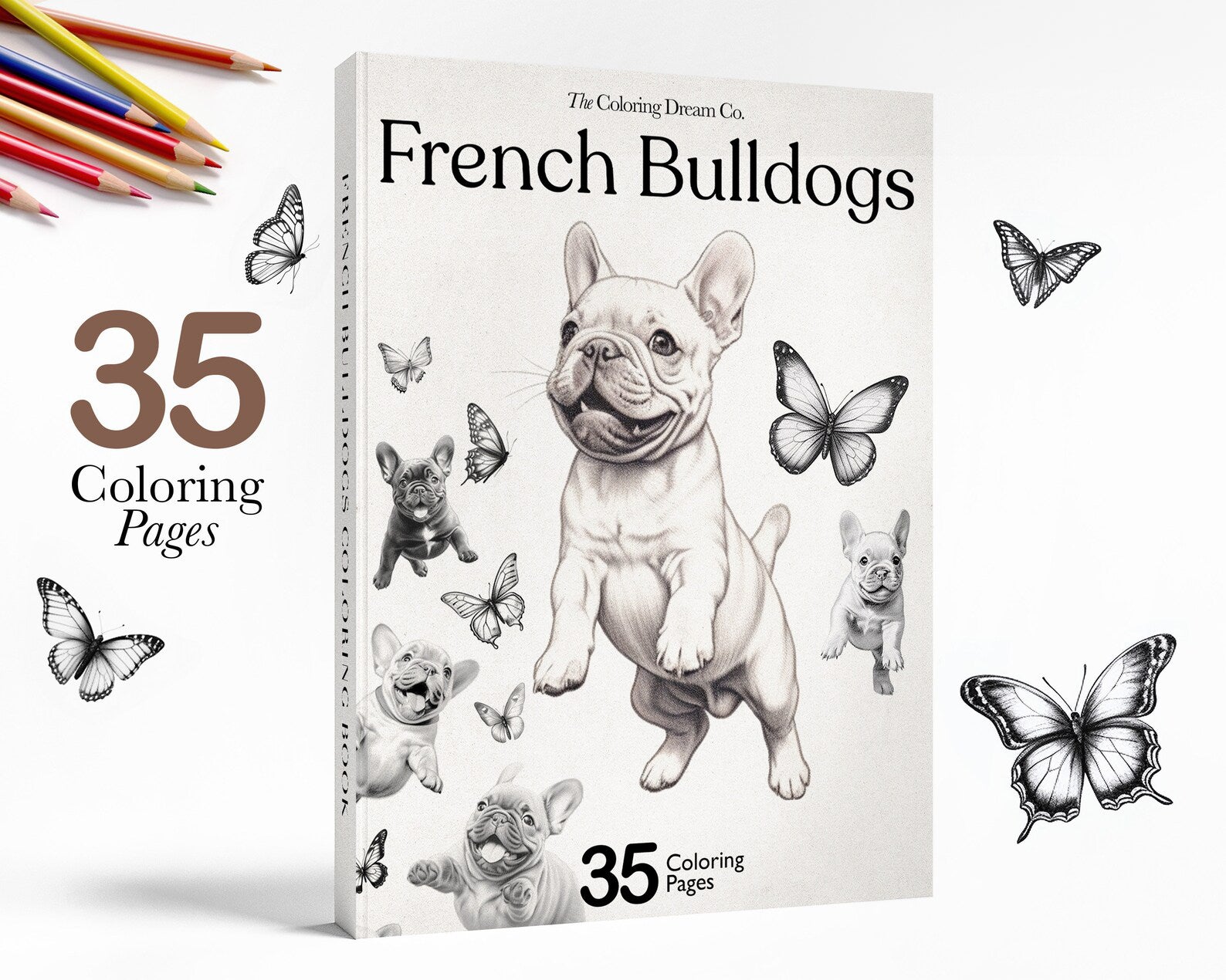French Bulldog Coloring Book, Frenchies, Printable Coloring Pages PDF ...