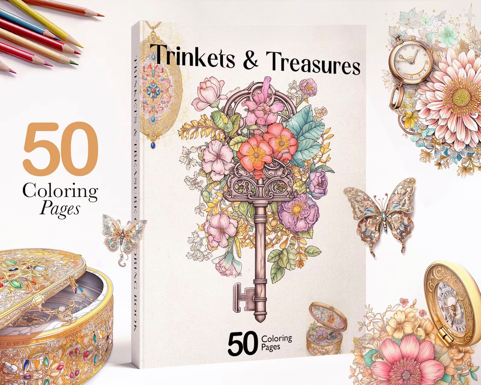 French Countryside Whimsical Coloring Book, Nature Landscapes, Printab ...