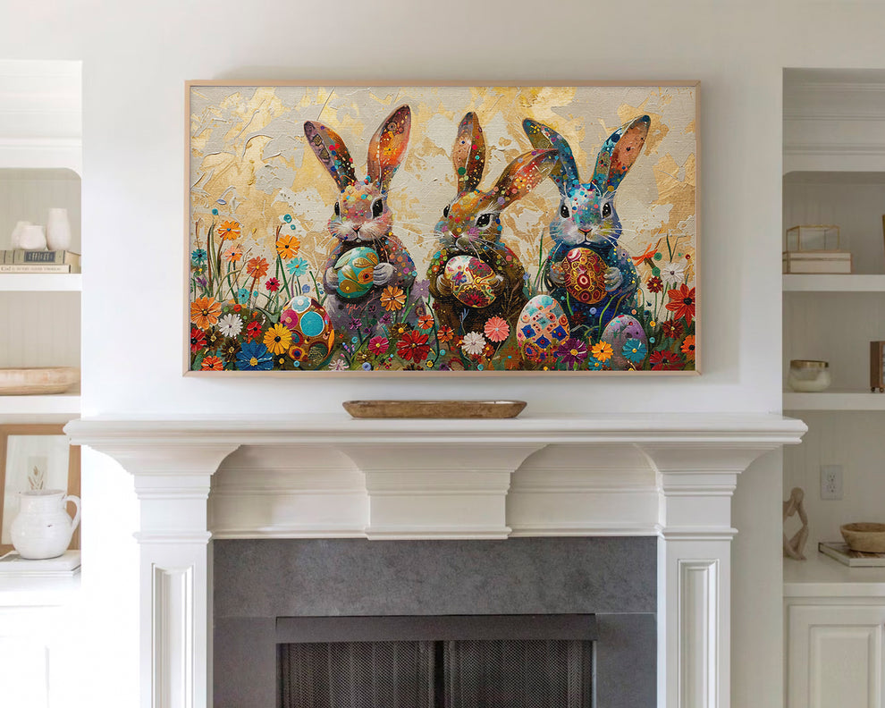 Artistic Easter Bunny and Easter Egg Frame TV Art Wallpaper – XY ELEMENT