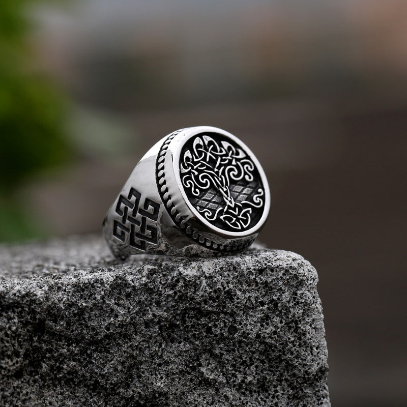 Tree of Life Celtic Knot Signet Ring, Viking Yggdrasil Ring – XY ELEMENT