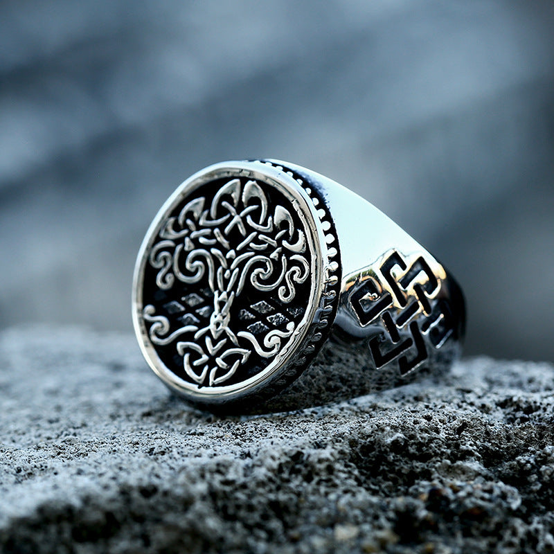 Tree of Life Celtic Knot Signet Ring, Viking Yggdrasil Ring – XY ELEMENT