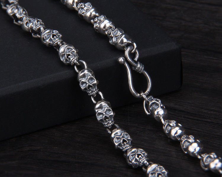 Silver Skull Link Chain Necklace – XY ELEMENT