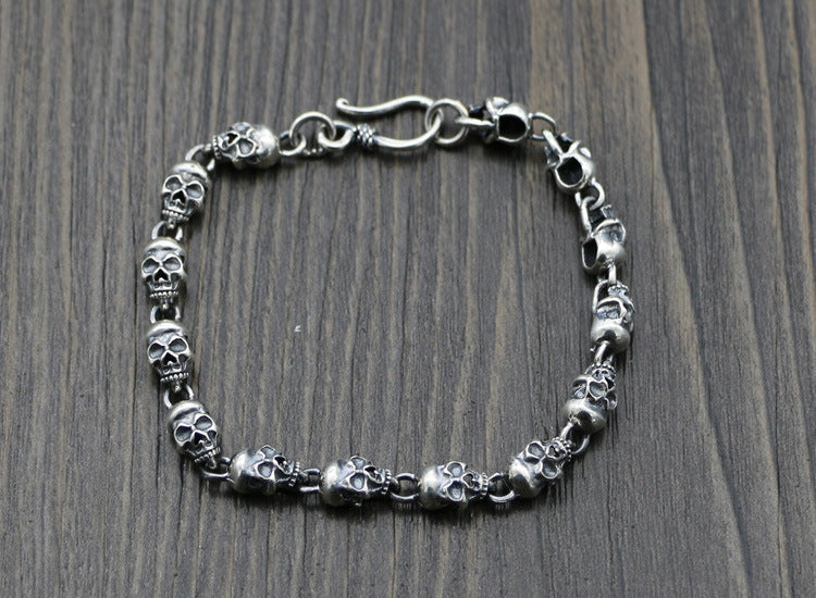 Silver Skull Link Chain Necklace – XY ELEMENT