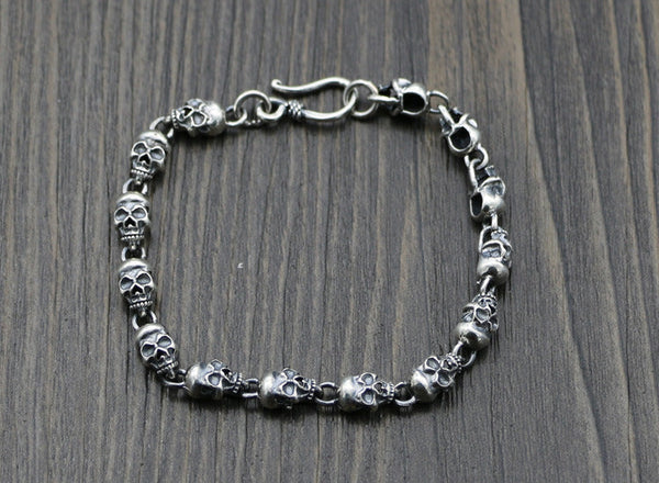 Silver Skull Link Chain Necklace – XY ELEMENT
