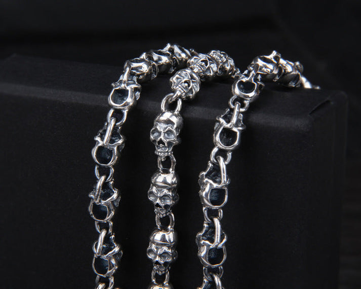 Silver Skull Link Chain Necklace – XY ELEMENT