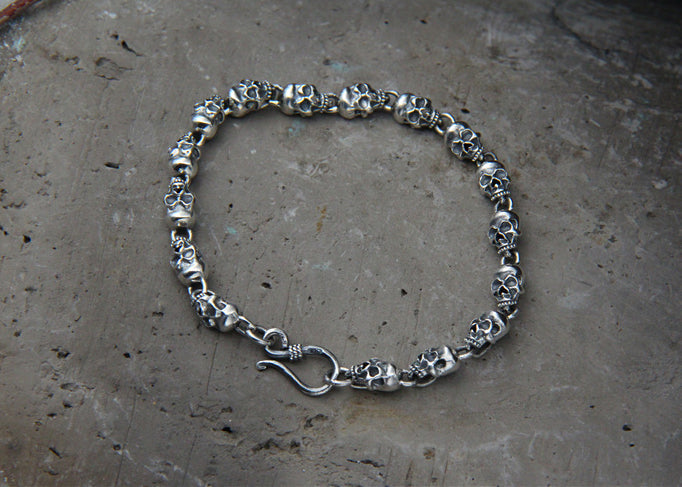 Silver Skull Link Chain Necklace – XY ELEMENT