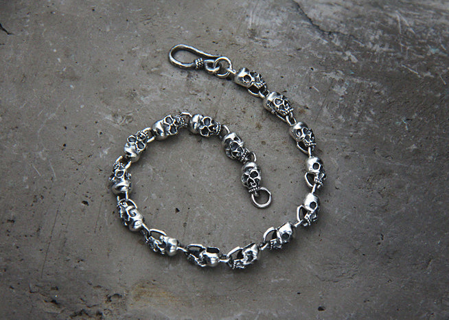 Silver Skull Link Chain Necklace – XY ELEMENT