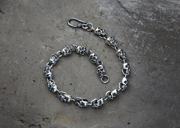 Silver Skull Link Chain Necklace – XY ELEMENT
